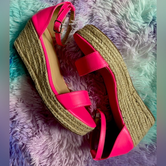 Shoes | Hot Pink Espadrille Sandals | Poshmark